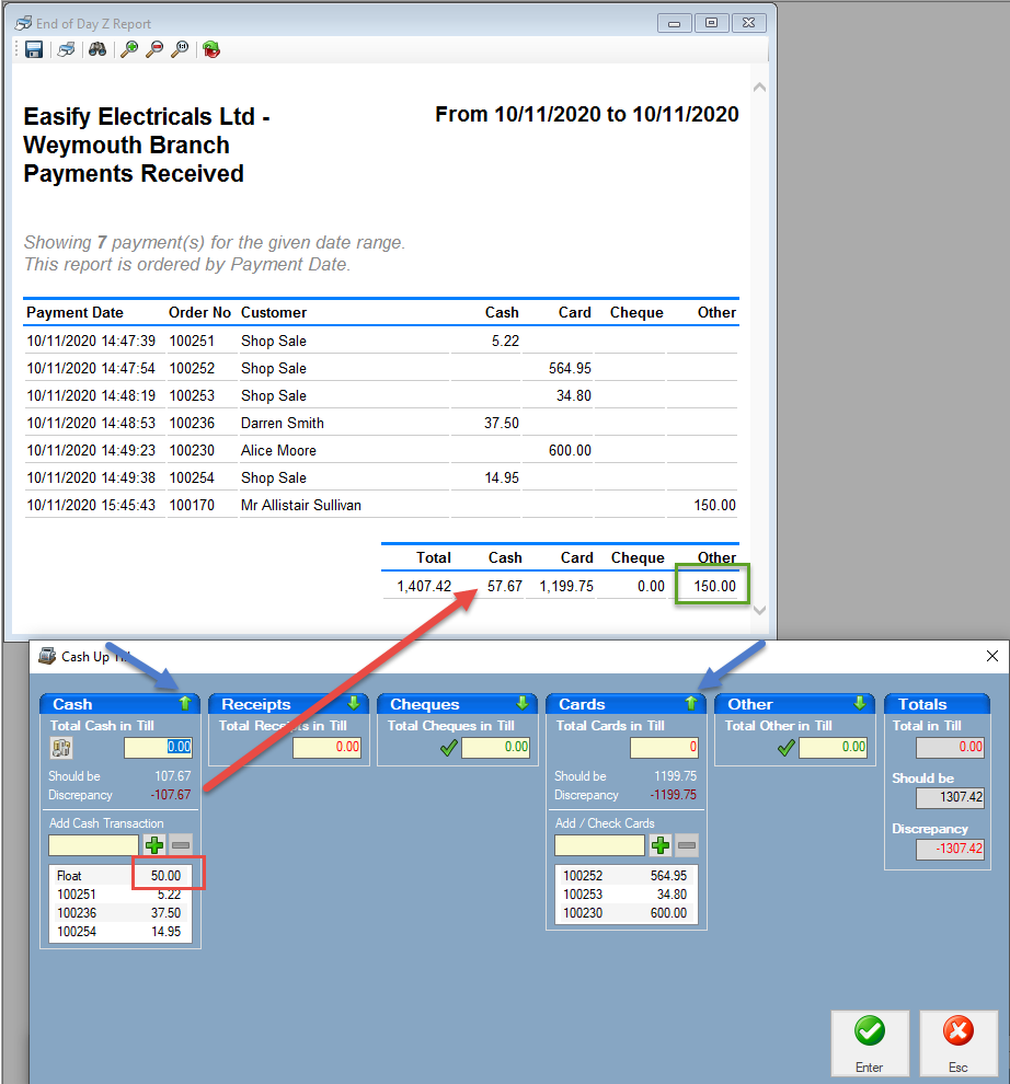 Easify Help - End of Day Z Report